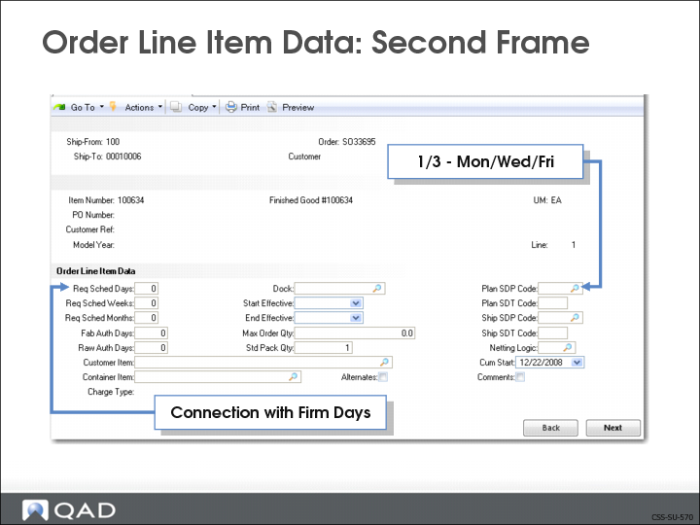 Sequence Scheduled Order