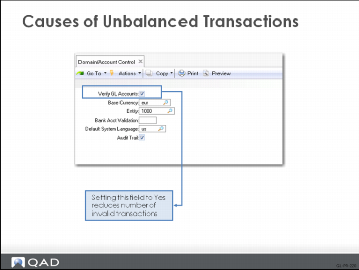 Processing General Ledger Transactions